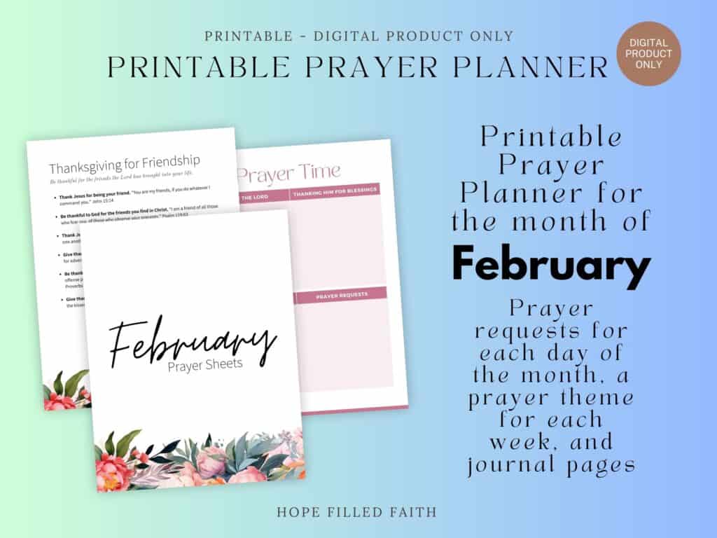 Prayers For February: 6 Prayers Plus A Free Printable Prayer Planner