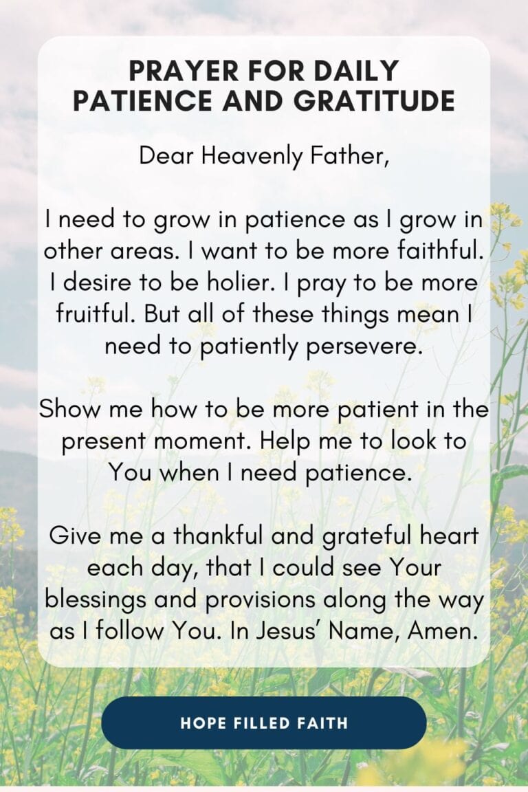 Prayer For Patience While Waiting: 5 Great Options + Free Printable