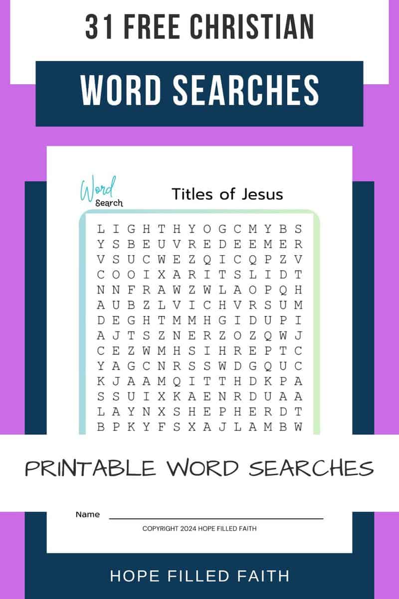 30+ Great Options For Christian Word Search Printable