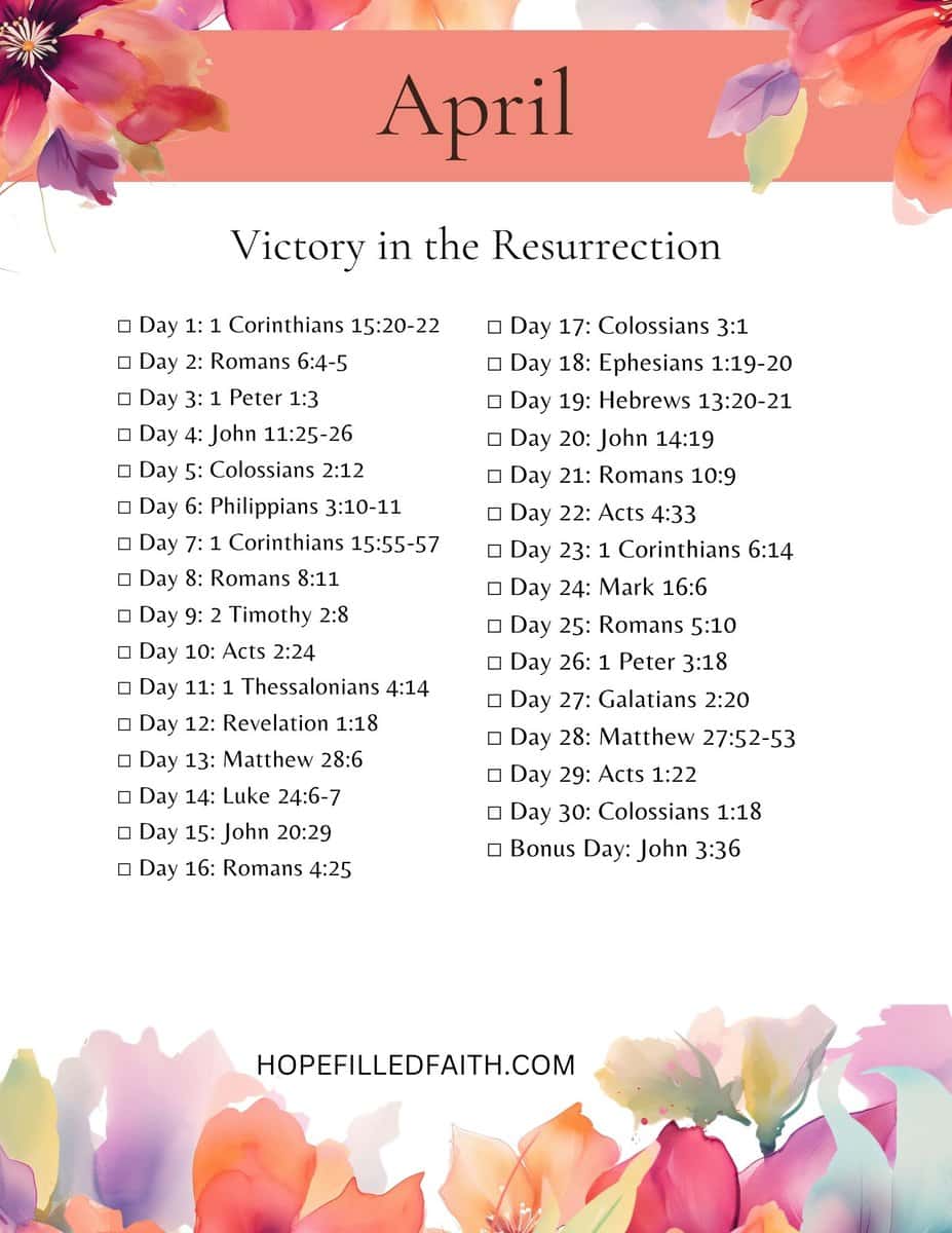31 Bible Verses For April: Victory In The Resurrection